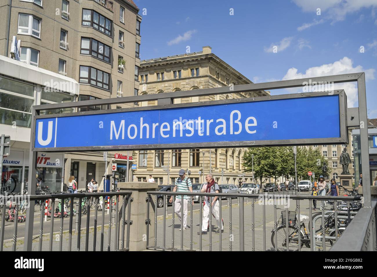 Entrance to Mohrenstrasse underground station, Wilhelmplatz, Mitte ...