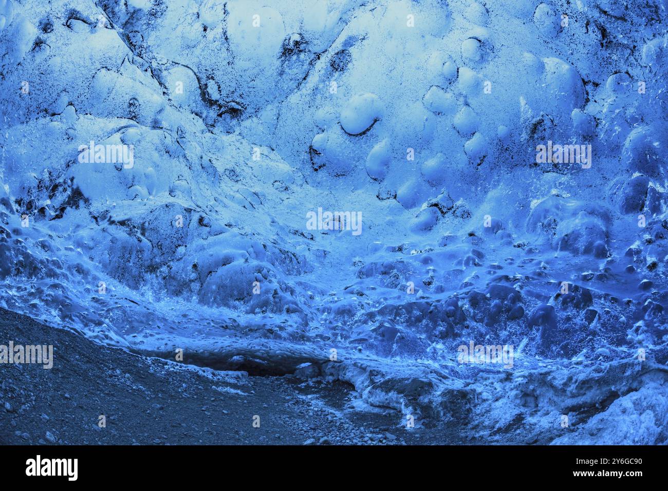 Interior view of an ice cave, glacier cave, Vatnajoekull, Iceland ...