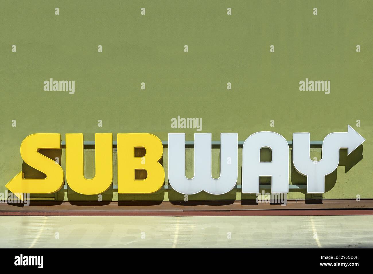 Lettering and logo, SUBWAY, Kempten, Allgaeu, Bayer, Germany, Europe ...