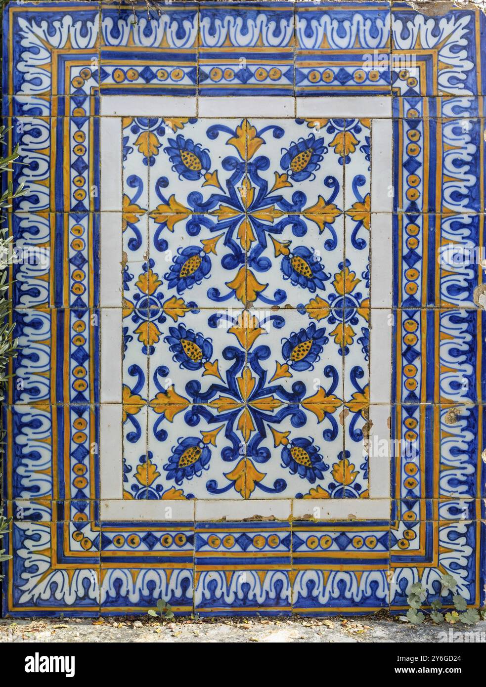 Azulejos, old portugal tiles close up background texture Stock Photo ...