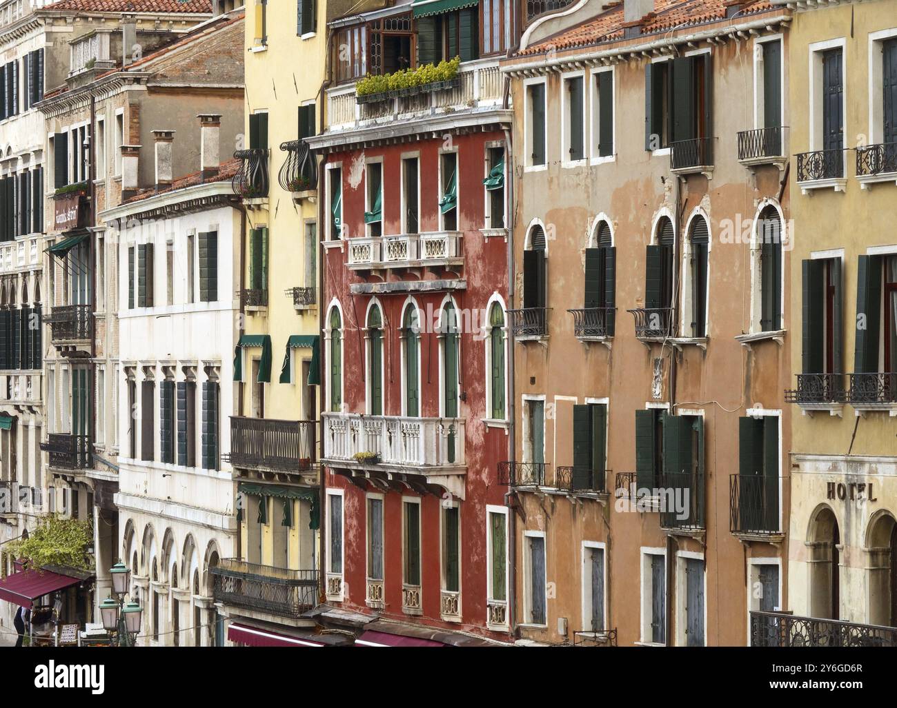 Multi-colored walls of houses in Venice, Italy, Europe Stock Photo - Alamy