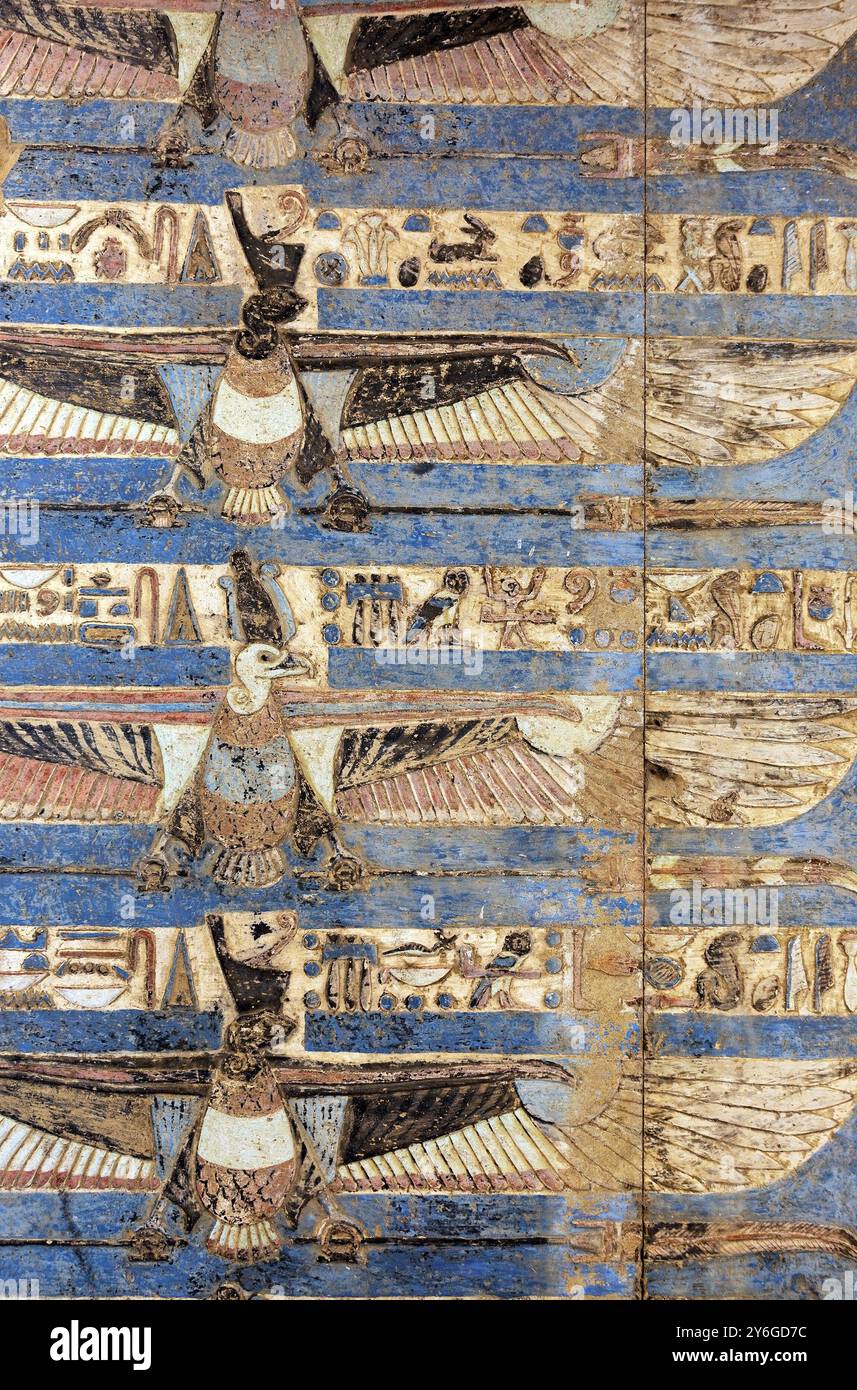 Ancient color egypt images and hieroglyphics on wall Stock Photo - Alamy