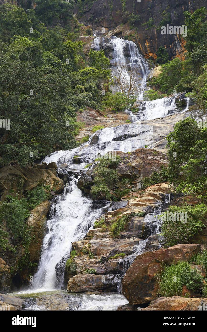 Waterfall Ella in Sri Lanka, one of the biggest waterfalls in country ...