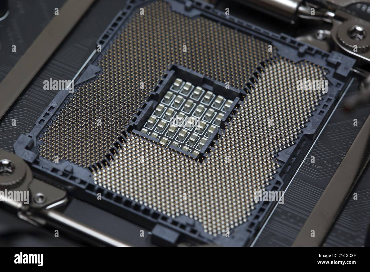 Modern socket for central processor unit CPU on motherboard Stock Photo ...