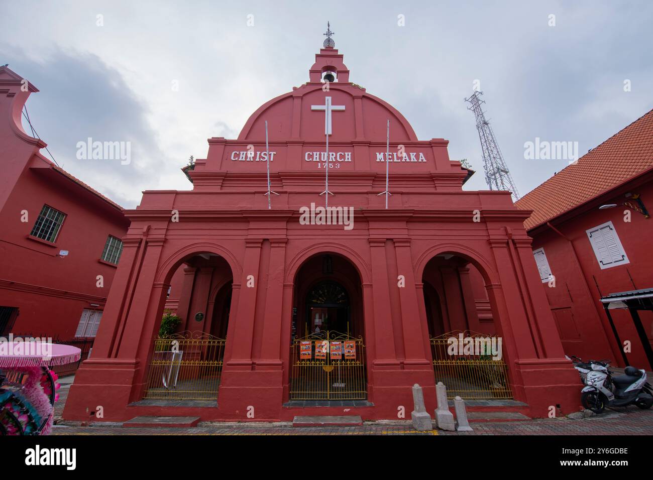 Christ Church Melaka on Jalan Gereja Street at Dutch Square in city ...