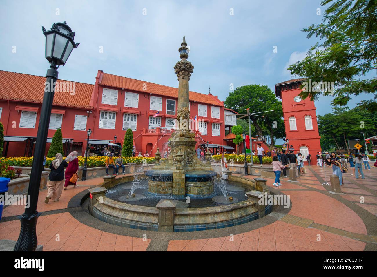 Queen Victoria's Fountain and Stadthuys on Jalan Gereja Street at Dutch ...