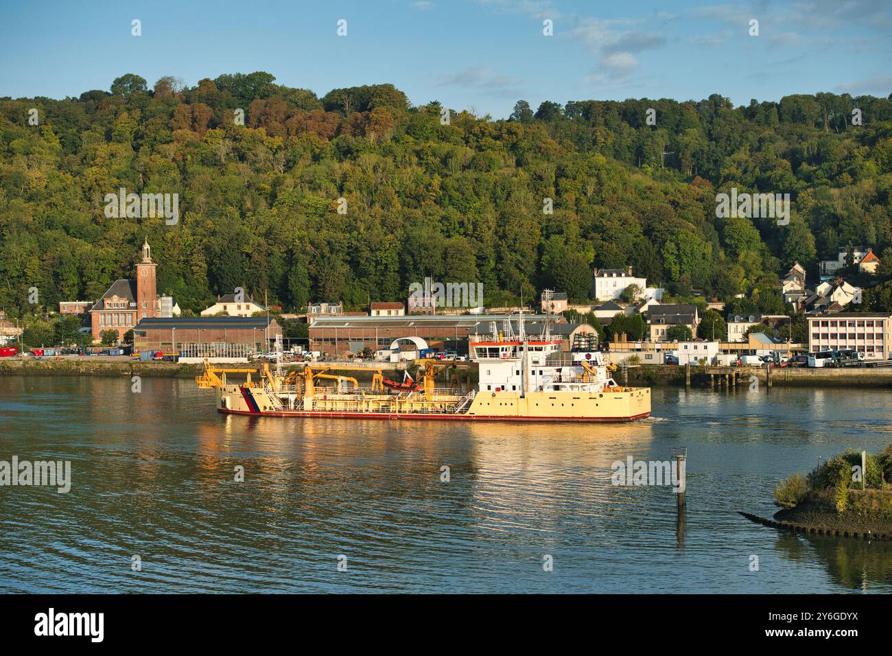 Jean Ango Dredging Vessel on the River Seine, Rouen, France Stock Photo ...