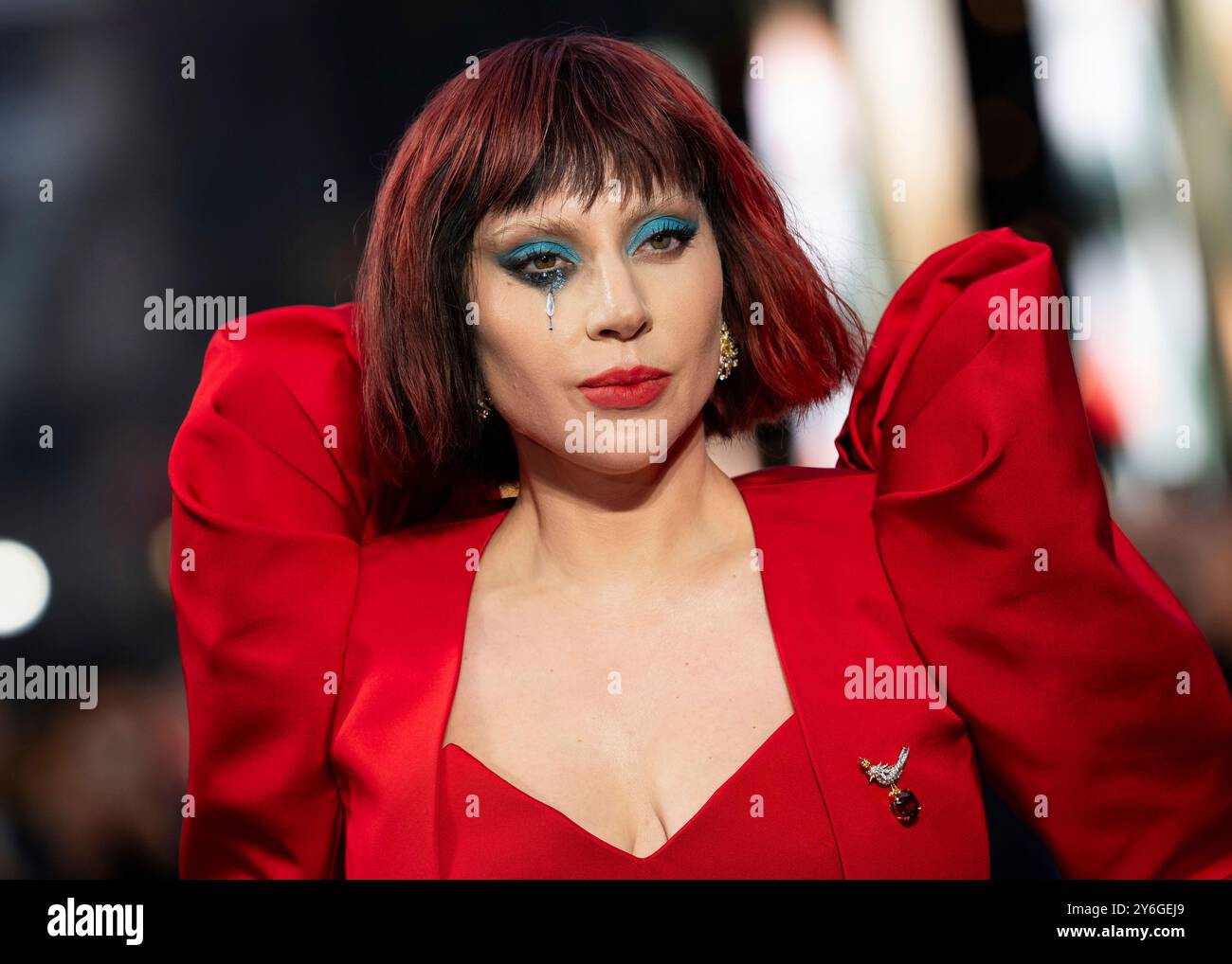 Lady Gaga poses for photographers upon arrival at the premiere for the ...
