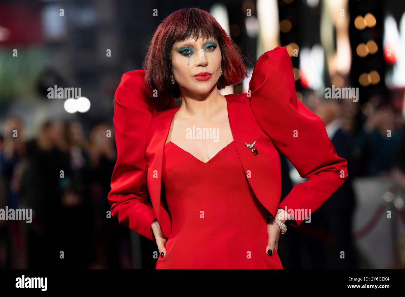 Lady Gaga poses for photographers upon arrival at the premiere for the ...