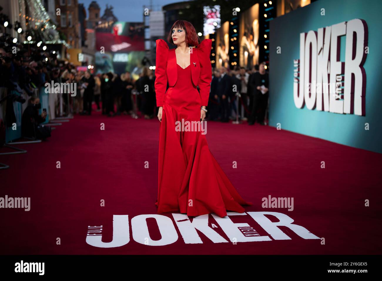 Lady Gaga poses for photographers upon arrival at the premiere for the ...