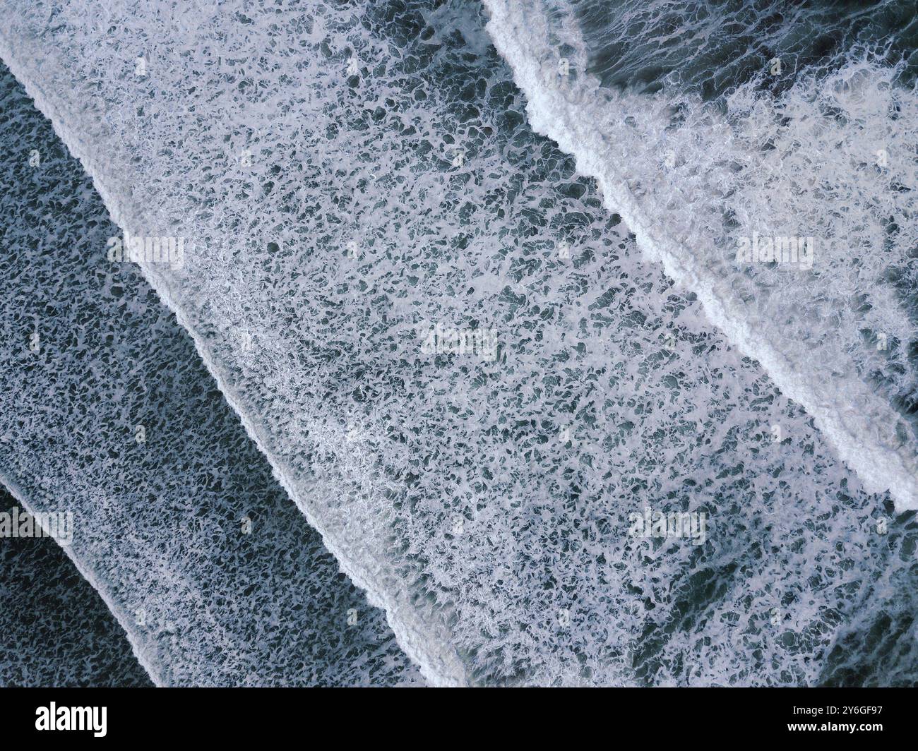 Aerial top view on ocean waves on the Atlantic coast in Morocco Stock ...