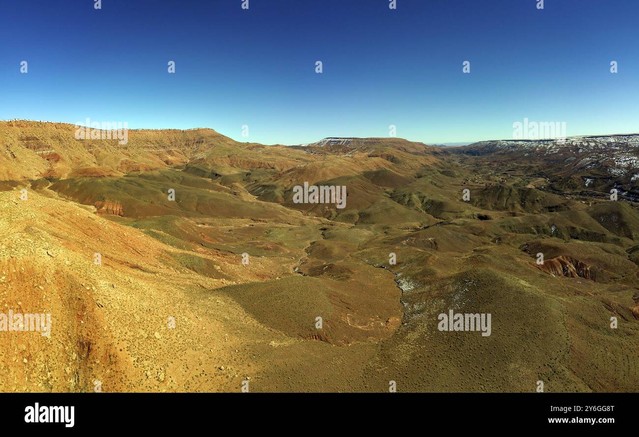 Aerial panorama landscape of Atlas Mountains in Morocco Stock Photo - Alamy