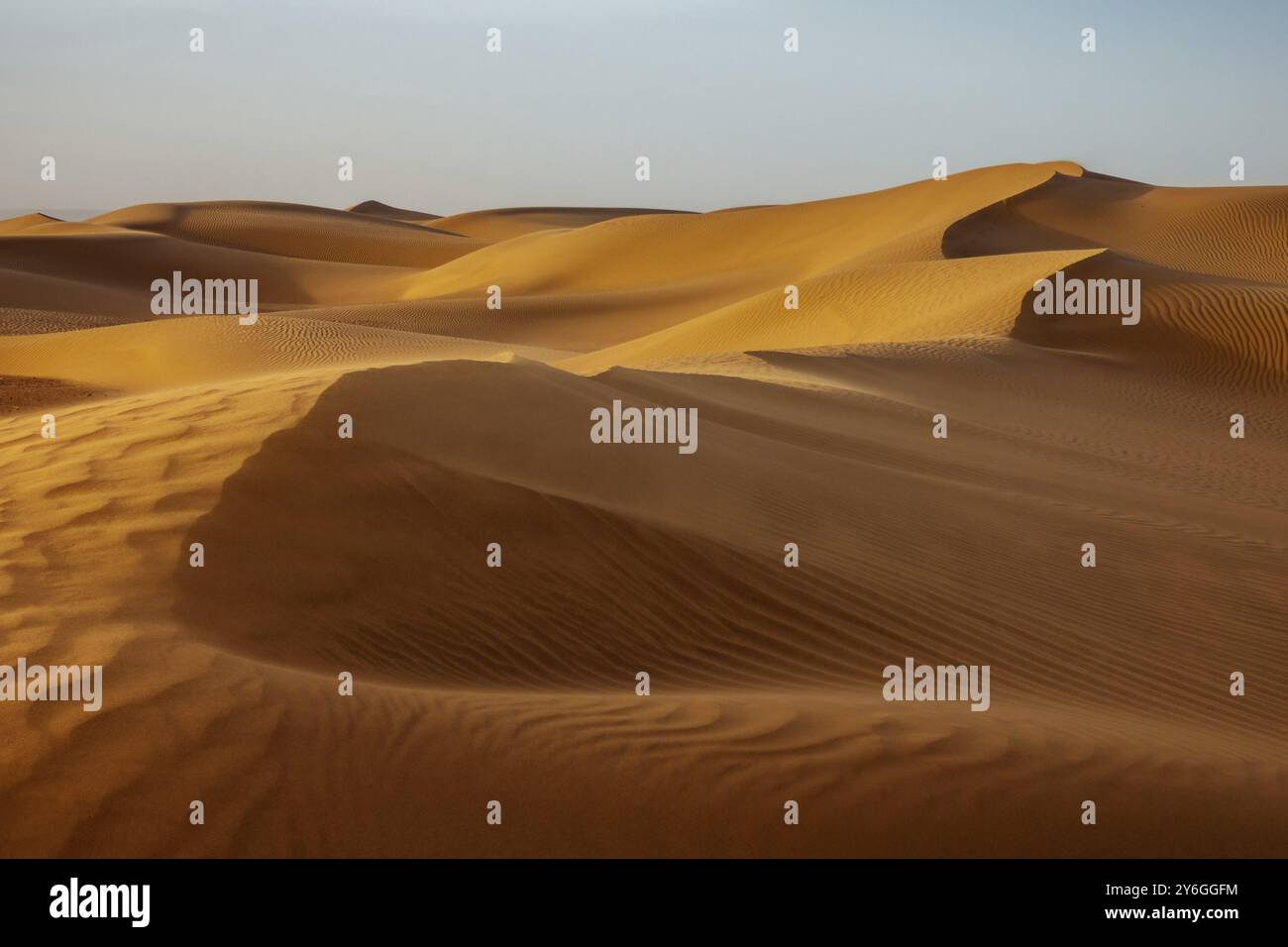 Sand blowing over sand dunes in wind, Sahara desert Stock Photo - Alamy