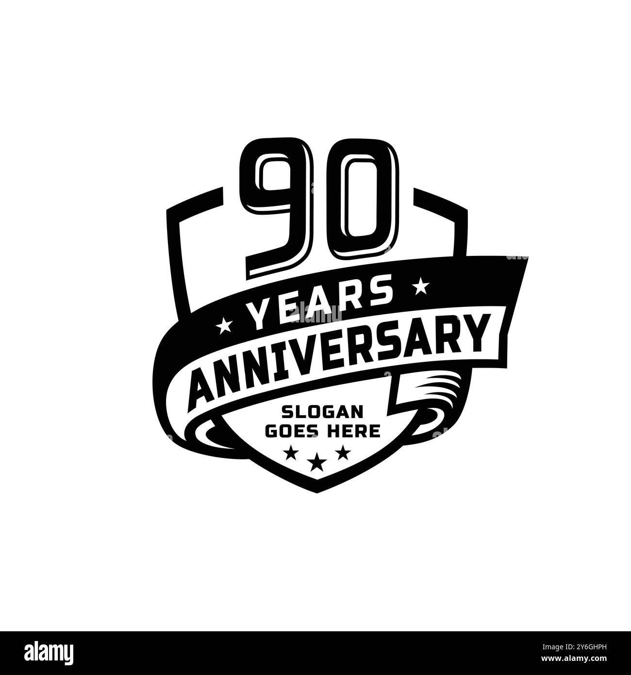 90 years anniversary celebration design template. 90th anniversary logo ...