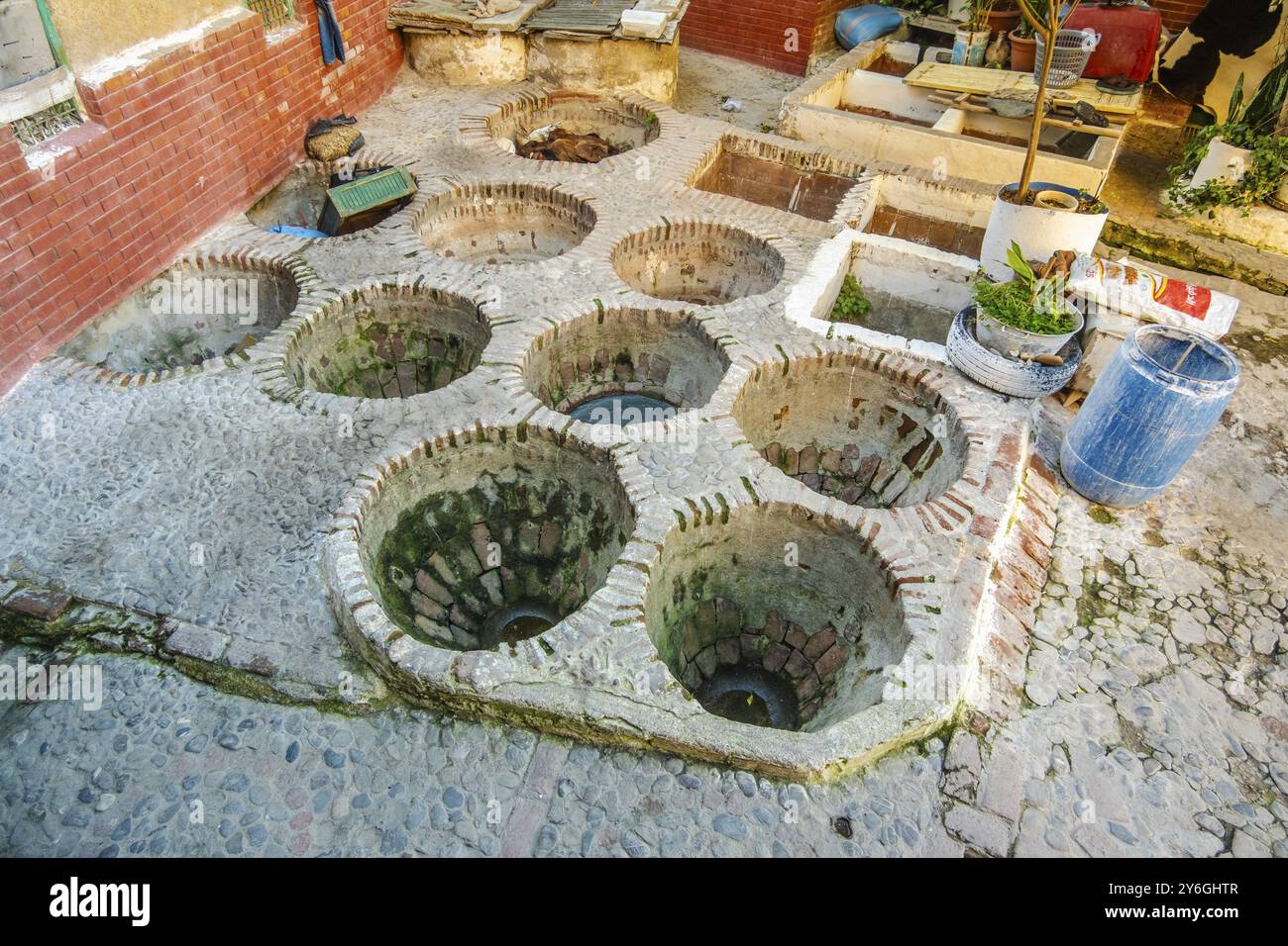 Morocco typical leather tanneries hi-res stock photography and images ...