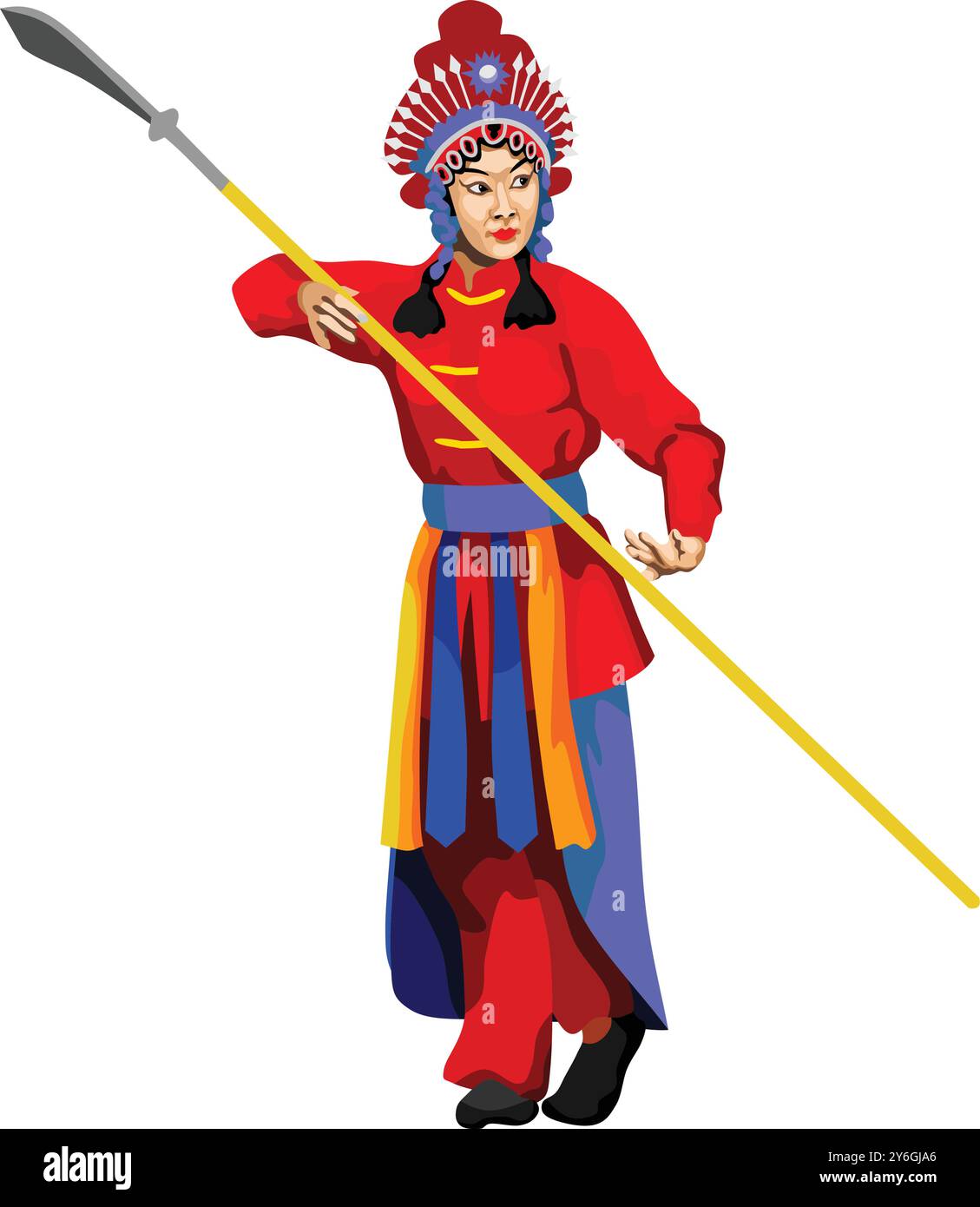 Chinese girl dancing Stock Vector Images - Alamy