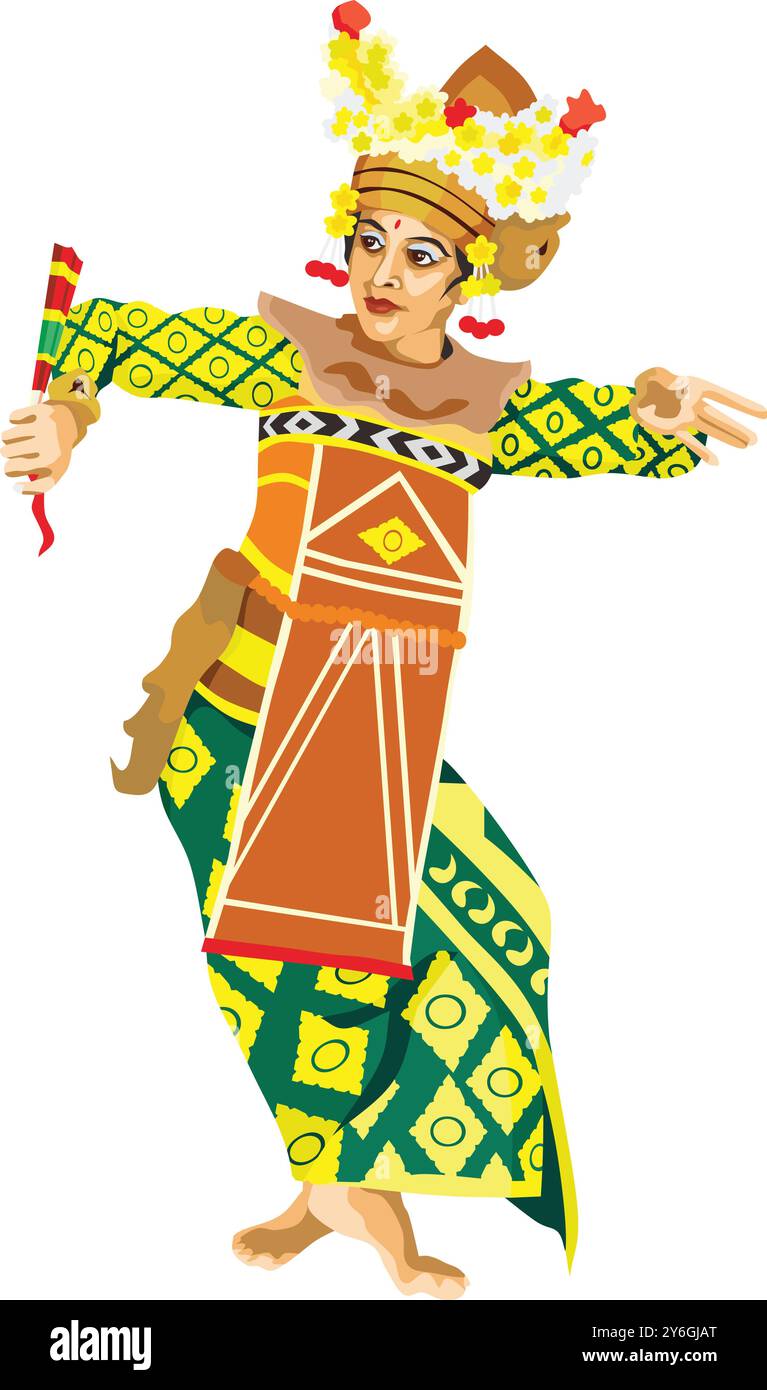 Bali Traditional Dancer Girl Stock Vector Image & Art - Alamy