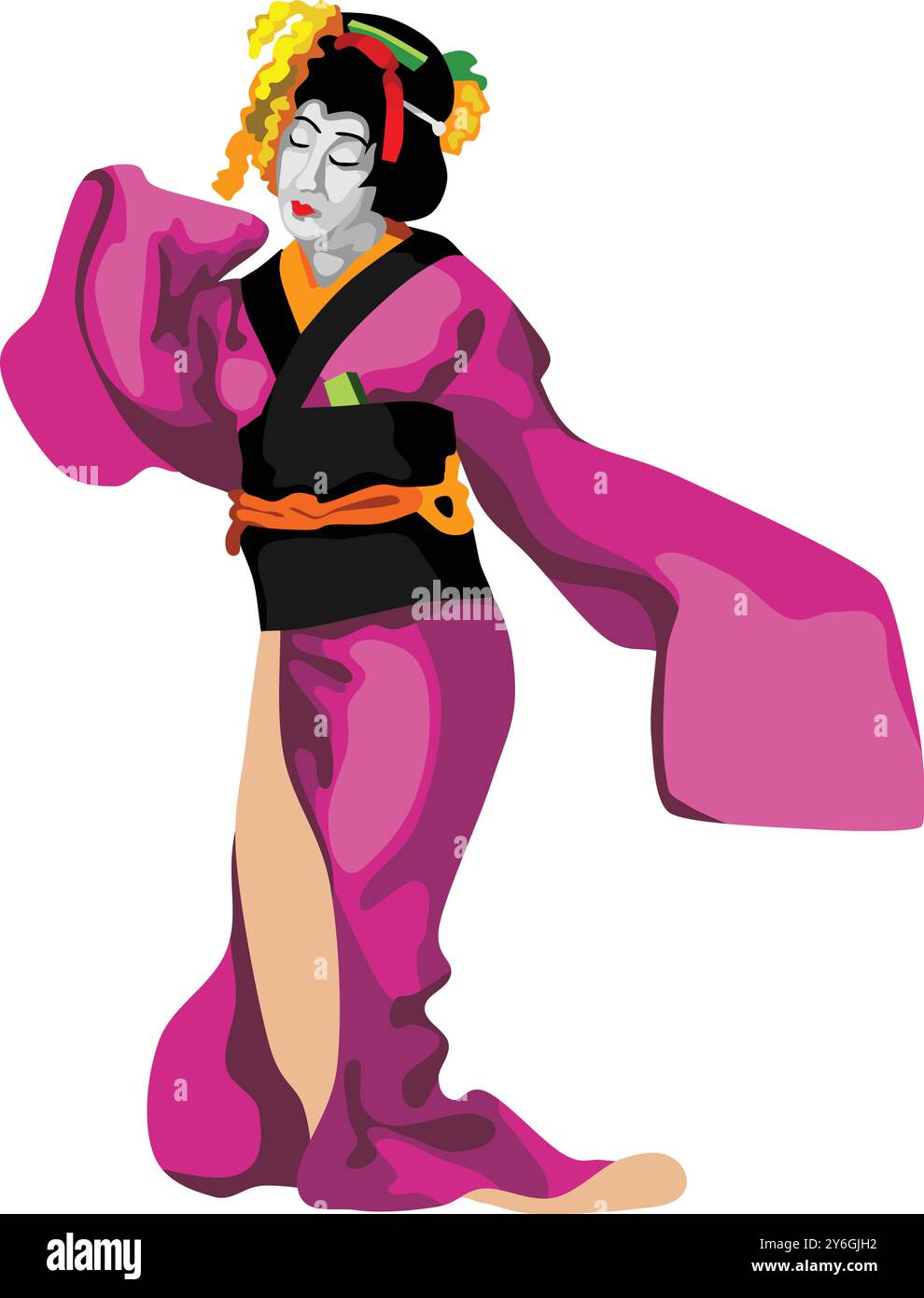 Japanese Kabuki Mask Traditional Dancer Girl Stock Vector Image & Art ...