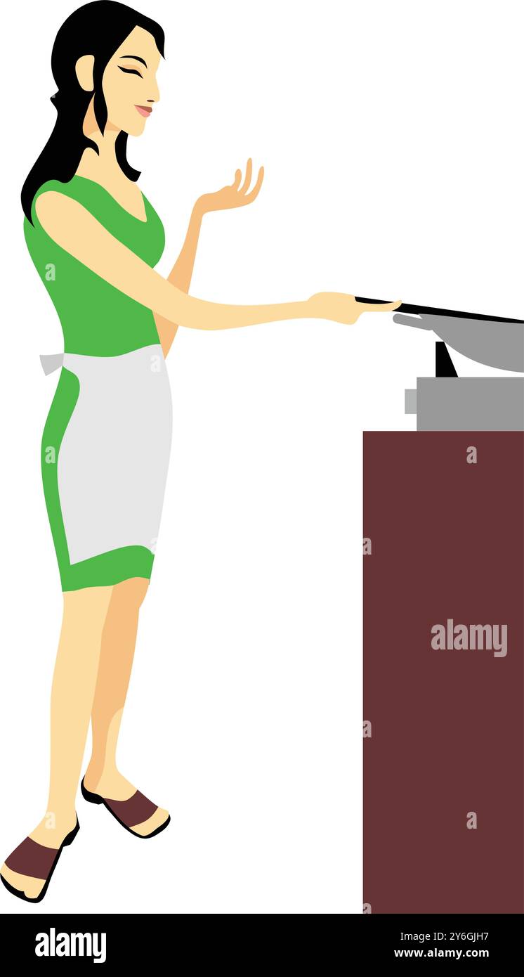 Beauty Girl Cooking Stock Vector Image & Art - Alamy