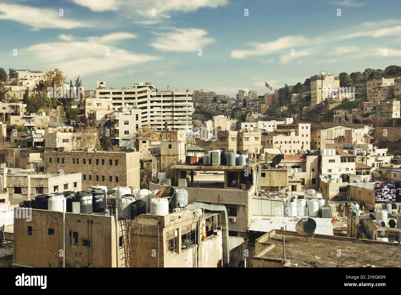 Amman, Jordan, March 2020: View on the dense architecture of middle ...