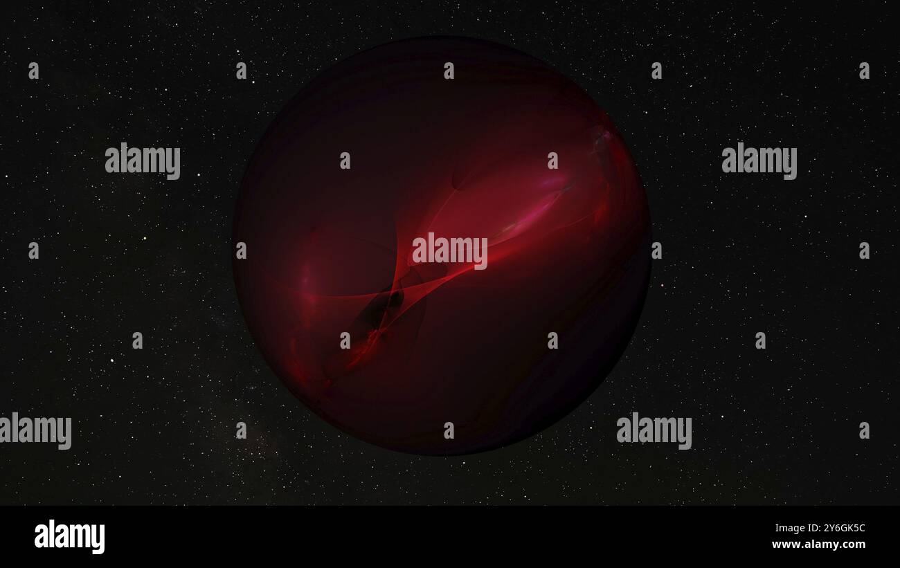 Abstract red glow transparent sphere, science background. Digital ...