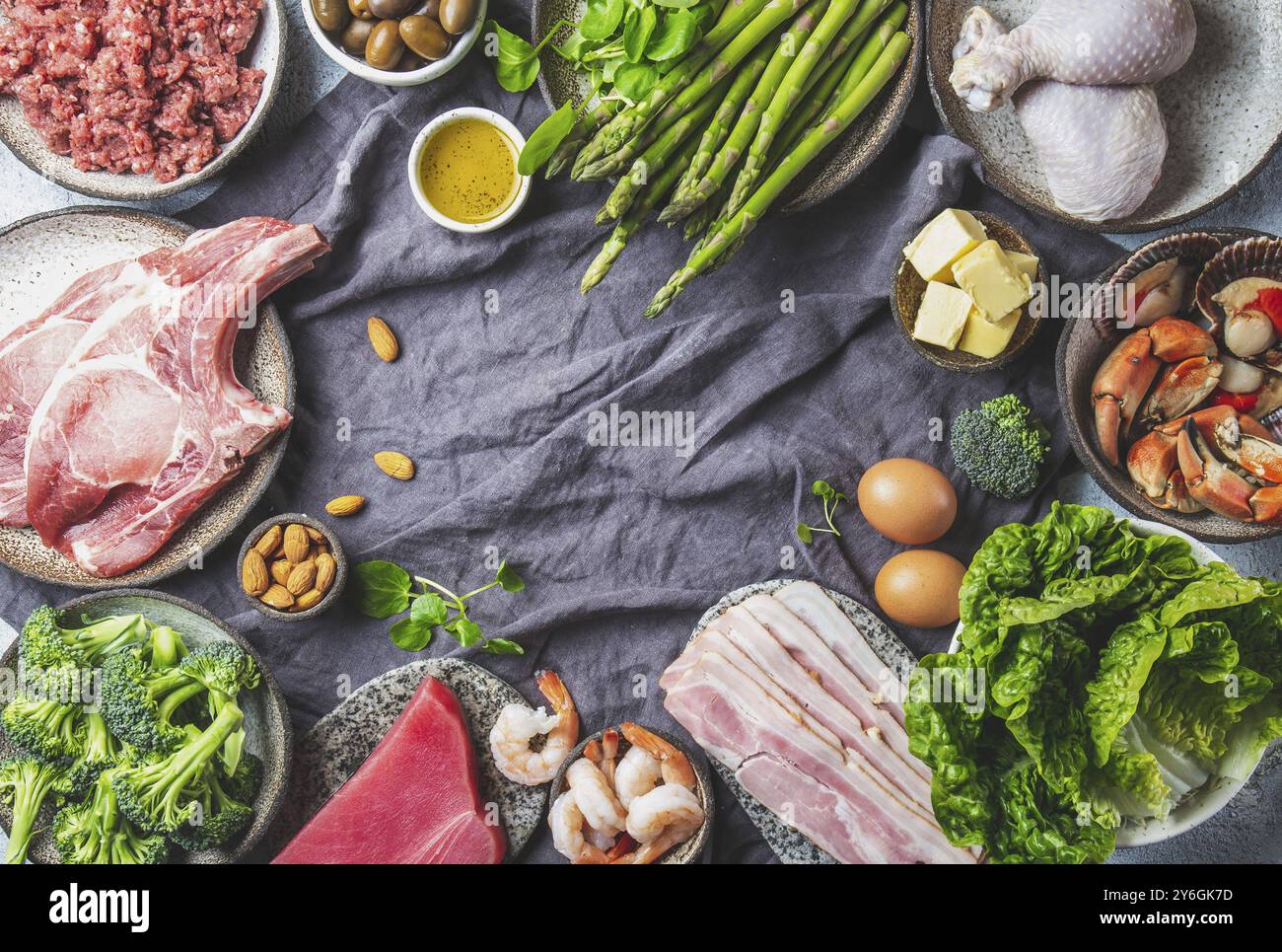 Food, Vegetarian and animal protein, carb and fat sources. Low carbs ...