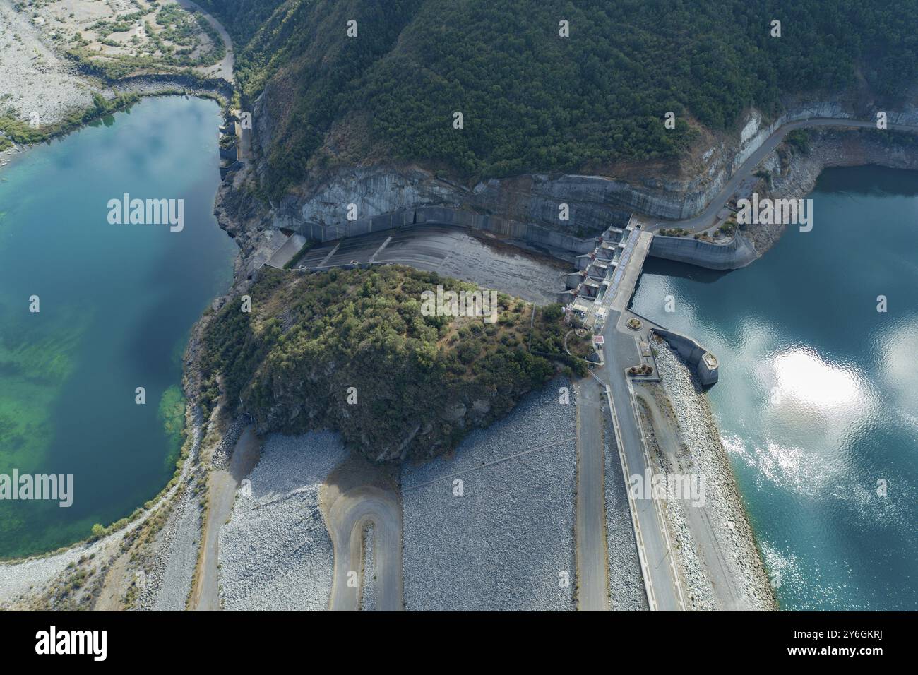 Aerial view Machacura Dam in Region Maule, Chile, South America Stock ...