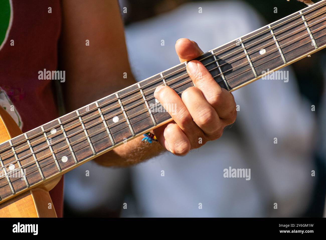Mans hand playing acoustic guitar hi-res stock photography and images ...