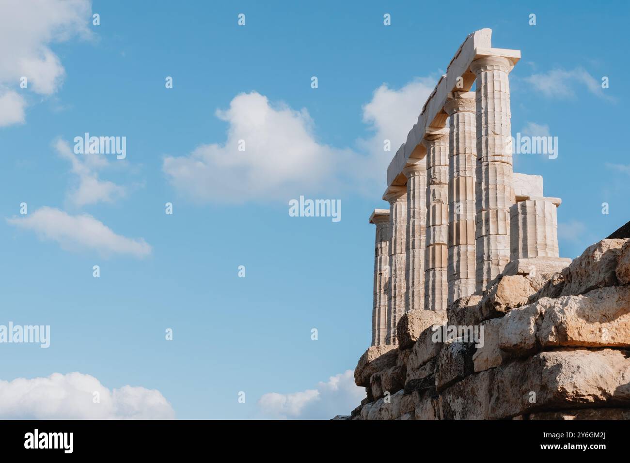 Ancient Greek Temple Of Poseidon with Doric Style Columns at Cape ...