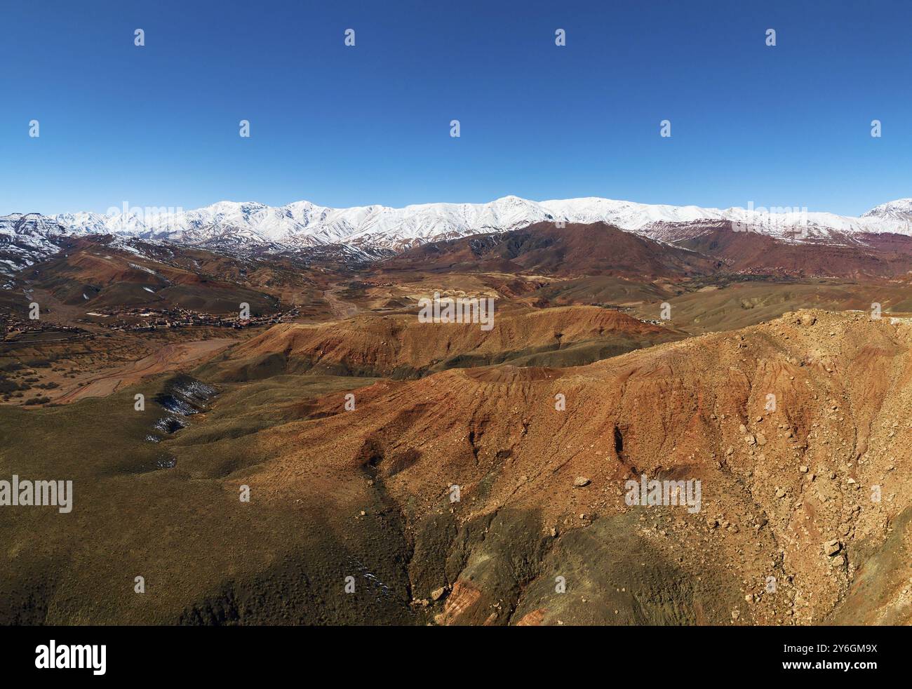 Aerial panorama landscape of Atlas Mountains in Morocco Stock Photo - Alamy