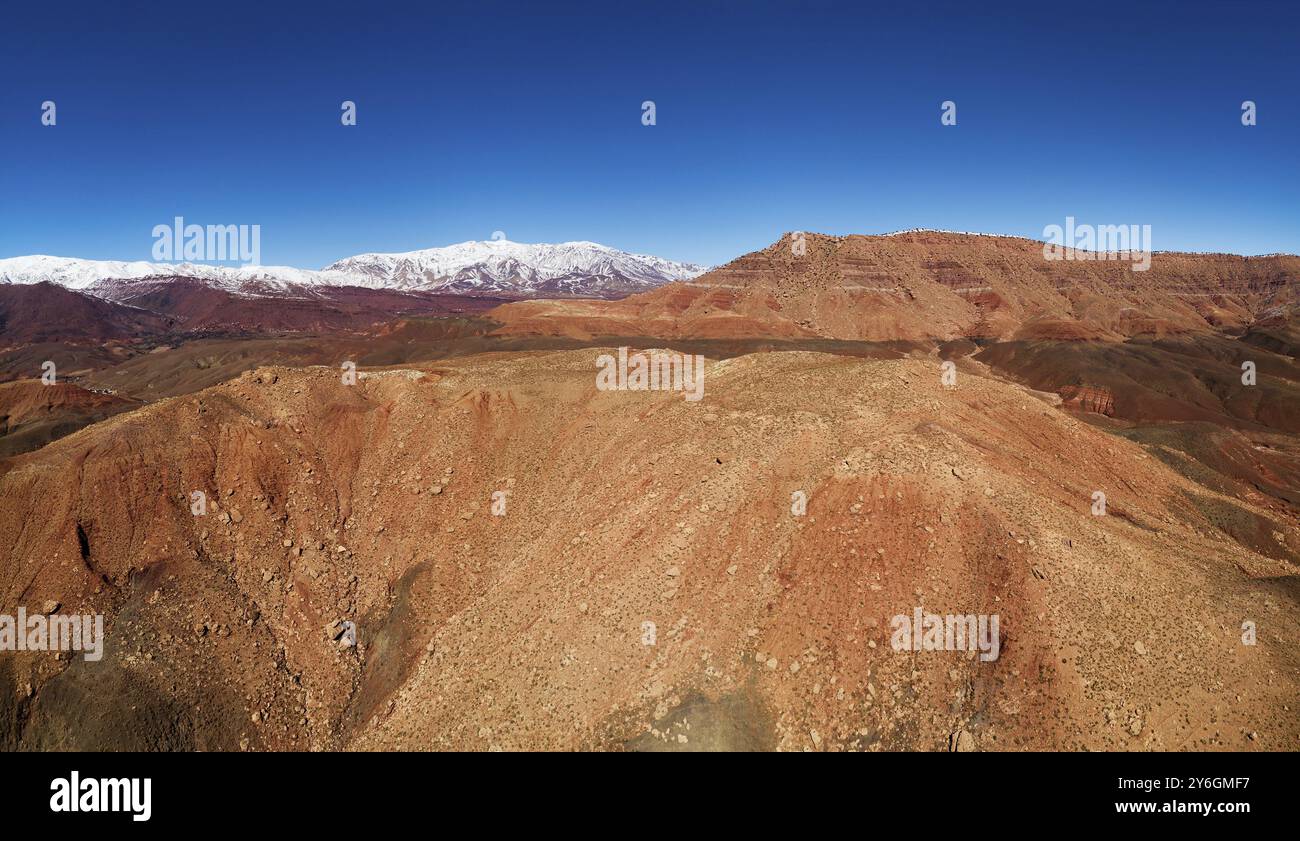 Aerial panorama landscape of Atlas Mountains in Morocco Stock Photo - Alamy