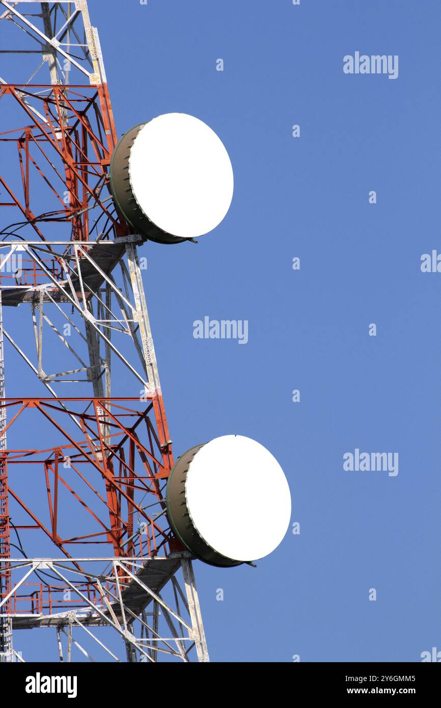 Wireless communications tower with antennas Stock Photo - Alamy