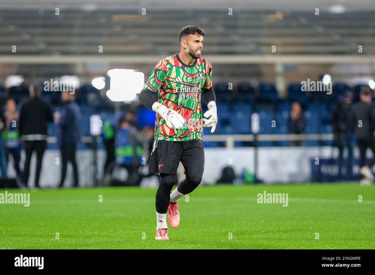 David Raya of FC Arsenal during the warm-up of UEFA Champions League ...
