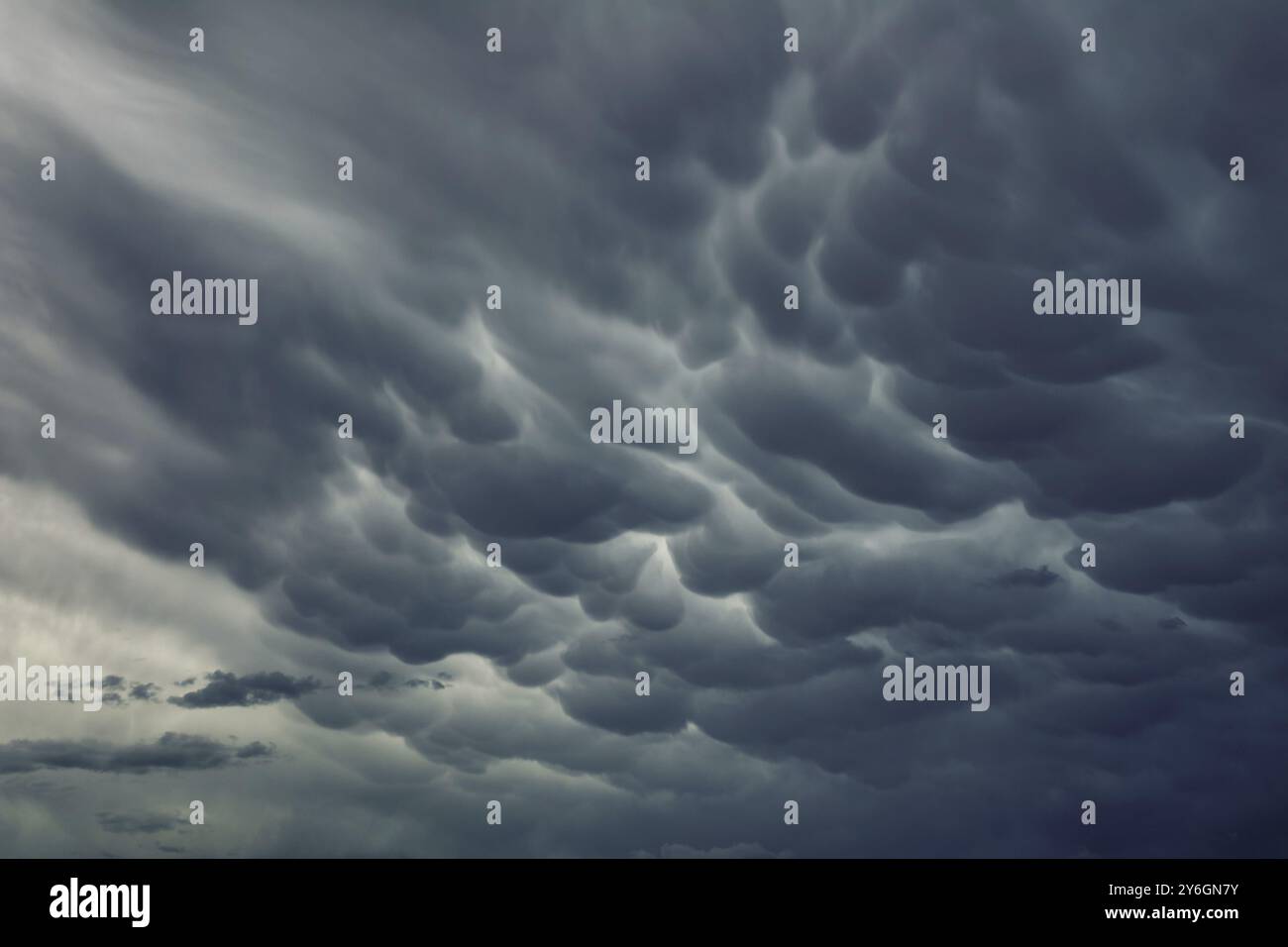 Formation of Mammatus clouds dramatic sky background Stock Photo - Alamy