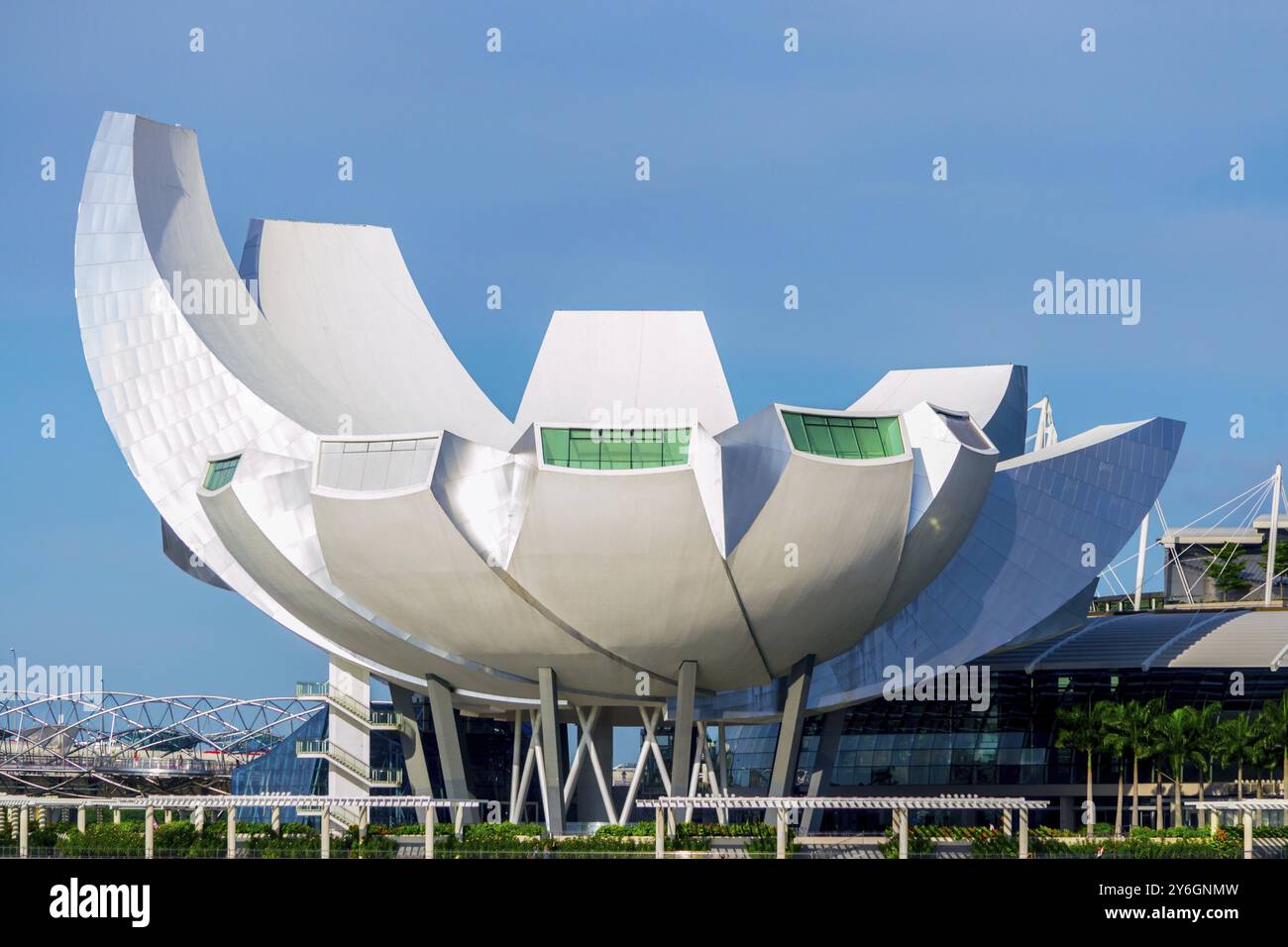 Singapore, May 2012: view on the lotus flower architecture of the ...