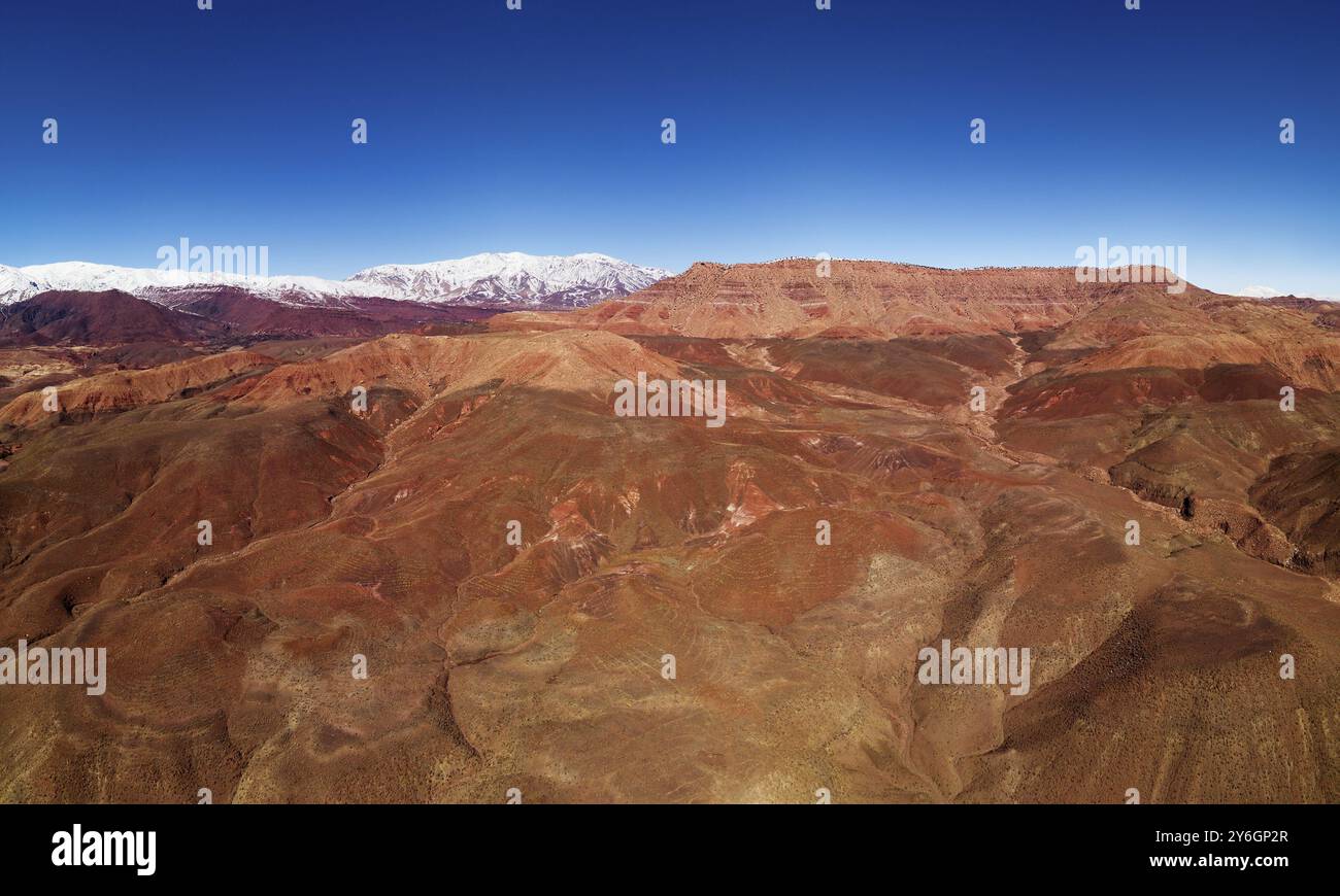 Aerial panorama landscape of Atlas Mountains in Morocco Stock Photo - Alamy