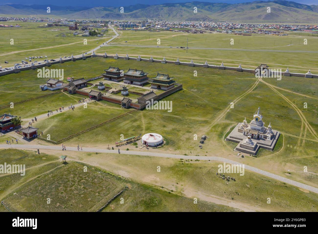 Aerial view of the Kharkhorin Erdene Zuu Monastery .in Kharkhorin ...