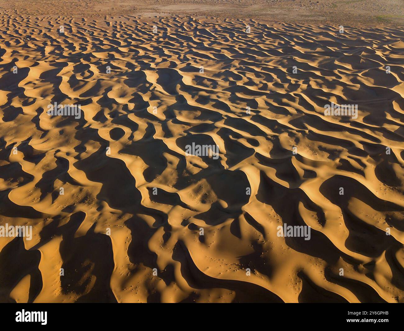 Aerial top view on sand dunes in Sahara desert Stock Photo - Alamy