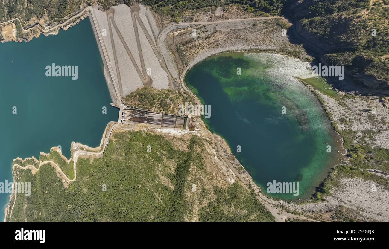 Aerial view Machacura Dam in Region Maule, Chile, South America Stock ...