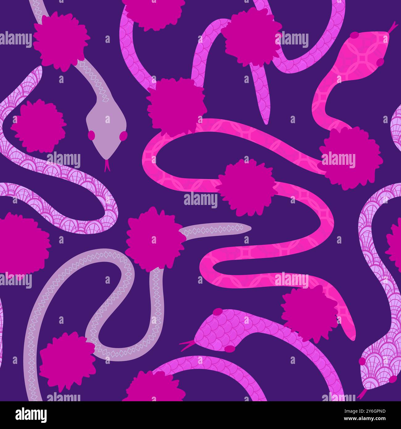 Summer cartoon animals seamless snake pattern for wrapping paper and ...