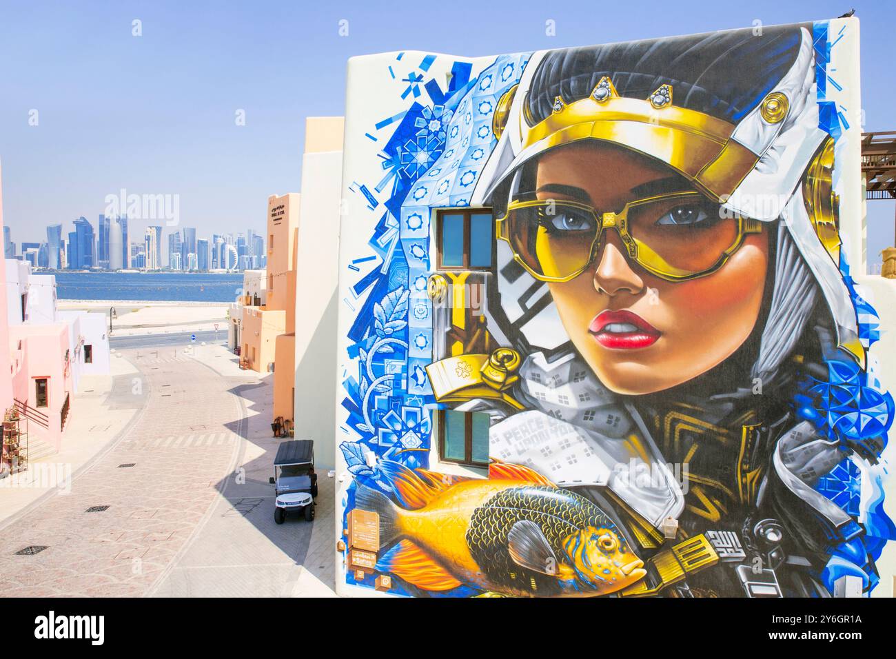 A beautiful wall of a classy lady with hijab (headscarf) at the Mina ...