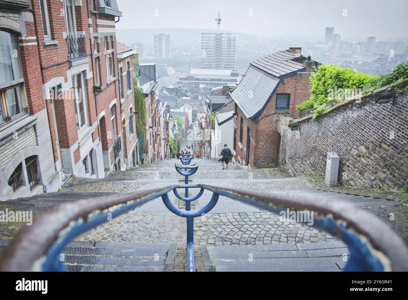 Liege, Belgium, June 2021: Famous Montagne de Bueren stairs in Liege ...