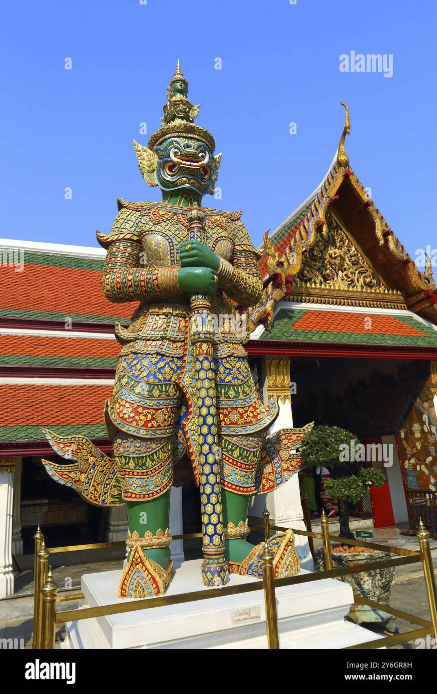 Statue of a Tosakanth, giant demon in Wat Phra Kaew in Bangkok Stock ...
