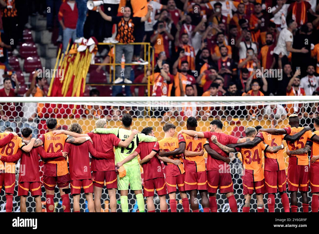 ISTANBUL - Galatasaray SK players after the UEFA Europa League match ...