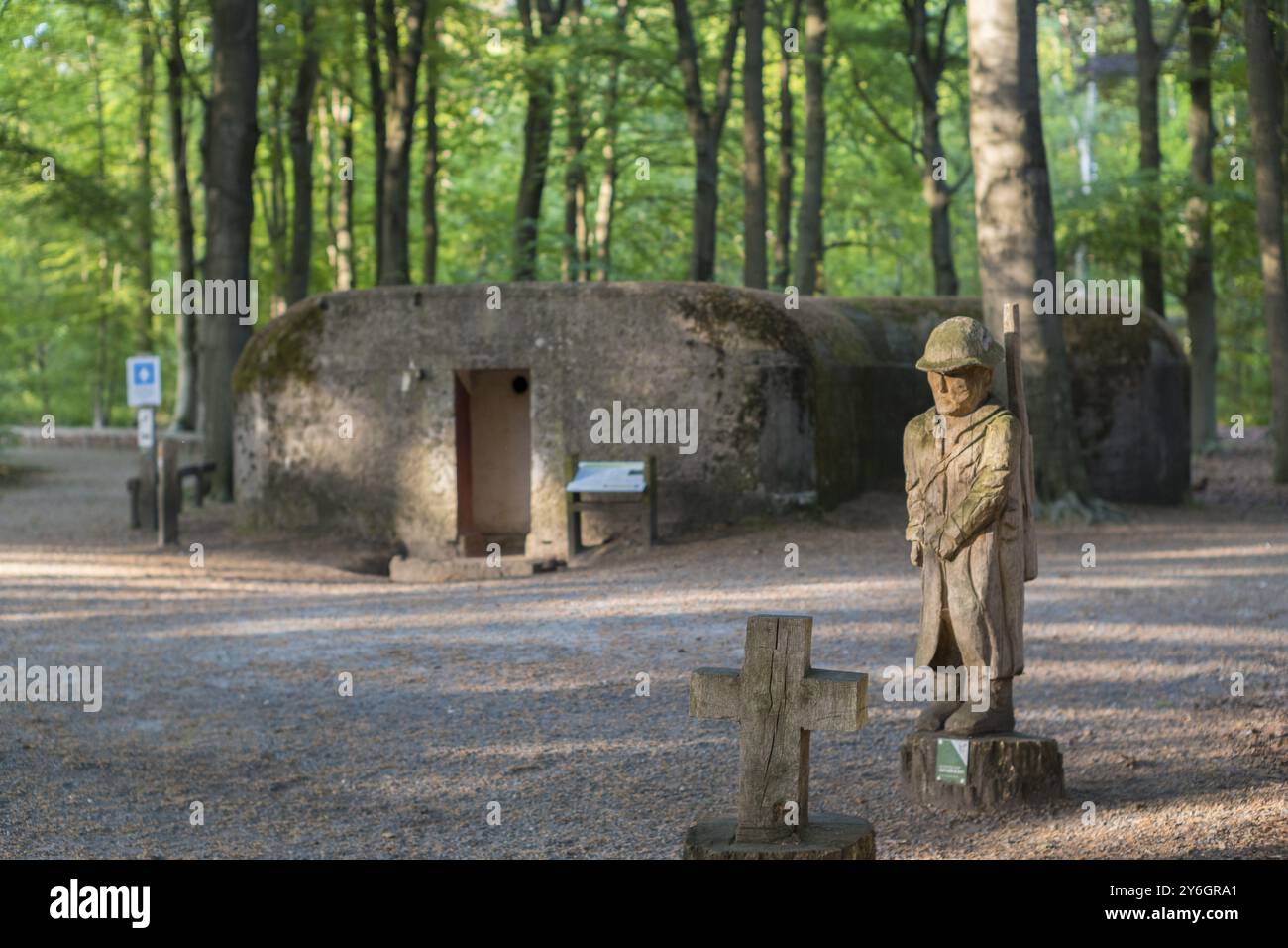 Kapellen, Belgium, May 2023: View on wooden soldier sculpture in ...
