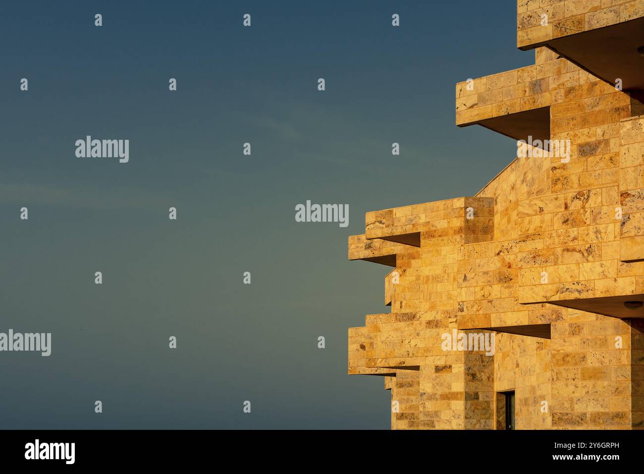 Generic architecture of a residential apartment building, side view ...