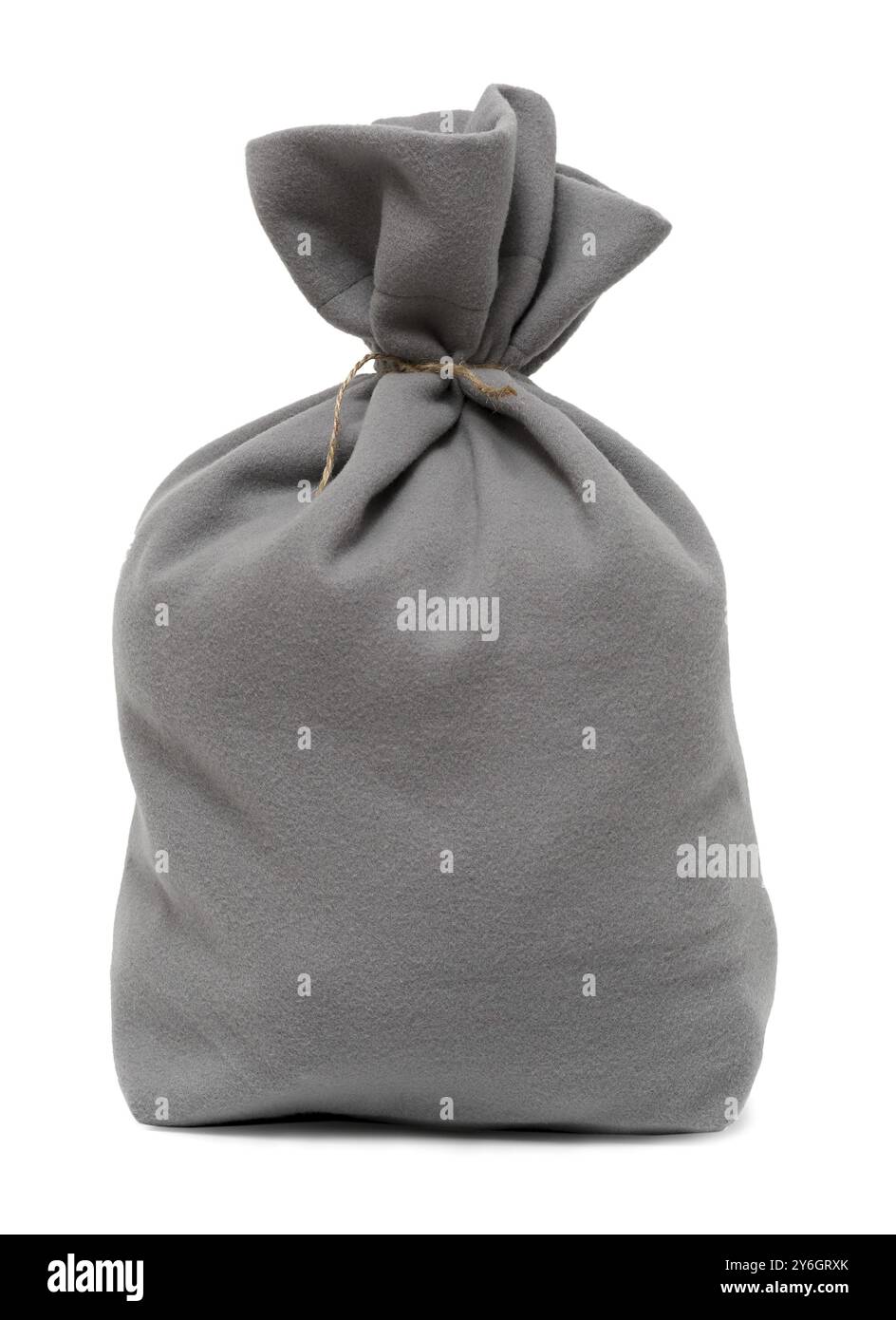 Full grey textile bag isolated on white Stock Photo - Alamy
