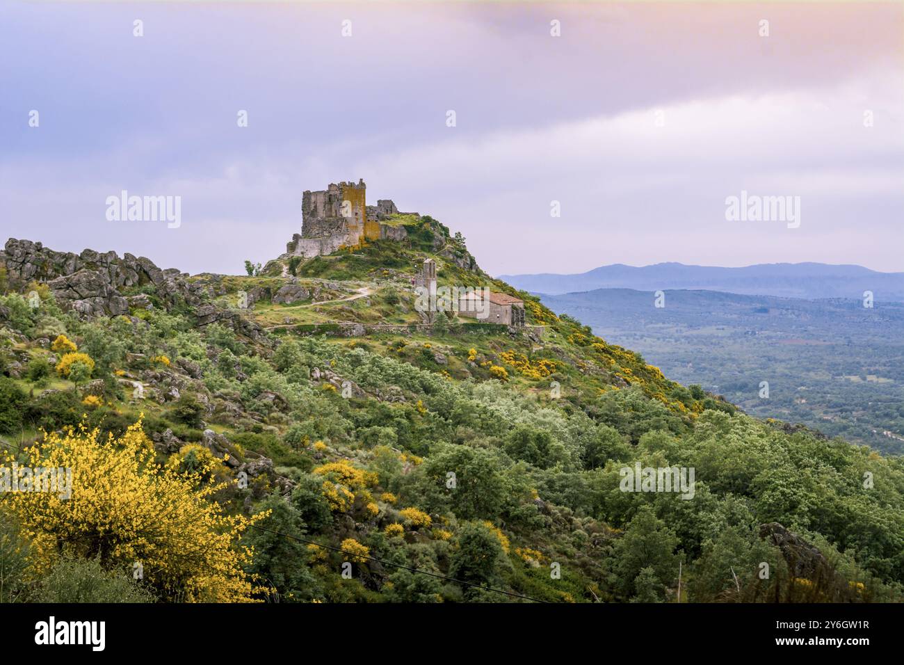 San Martin De Trevejo Castle Ruins Spain Europe Stock Photo Alamy