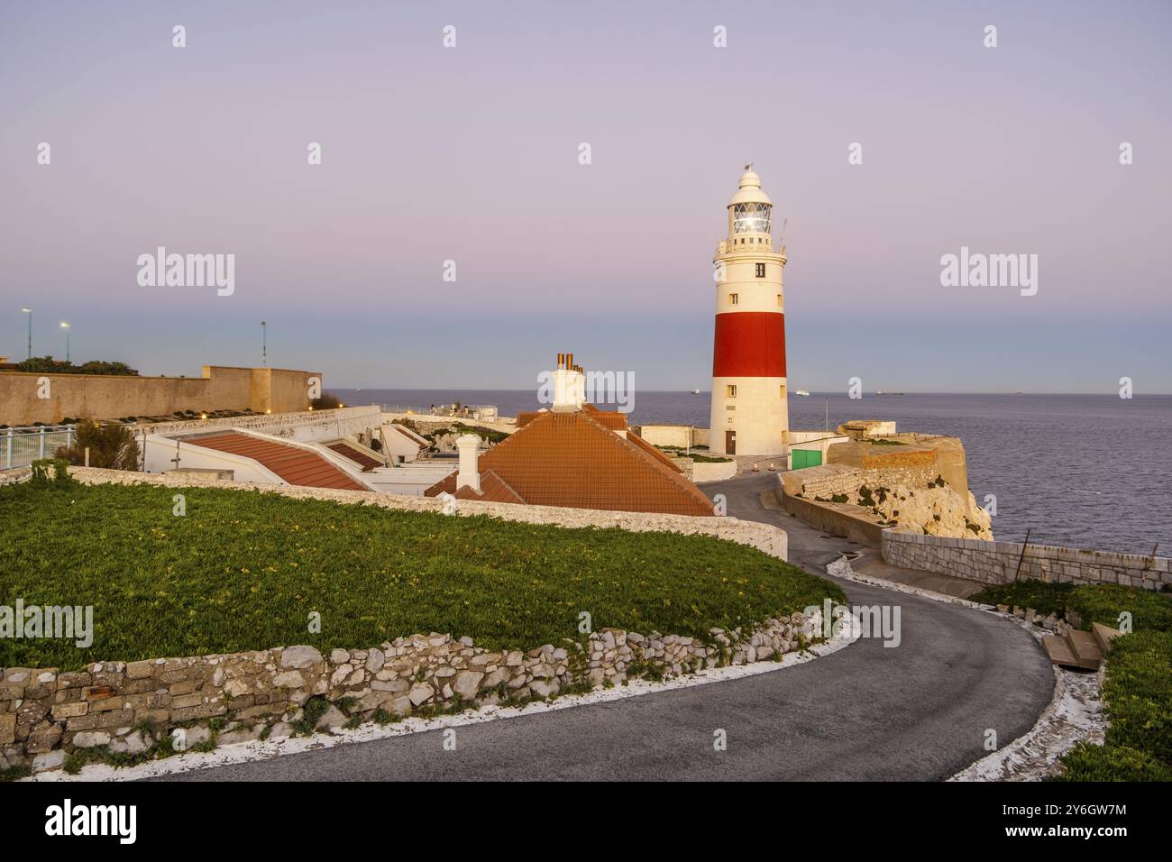 Europa Point Lighthouse of Gibraltar in Spain South Coast Stock Photo ...
