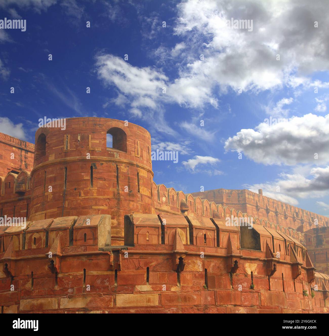 Red fort wall in agra india Stock Photo - Alamy